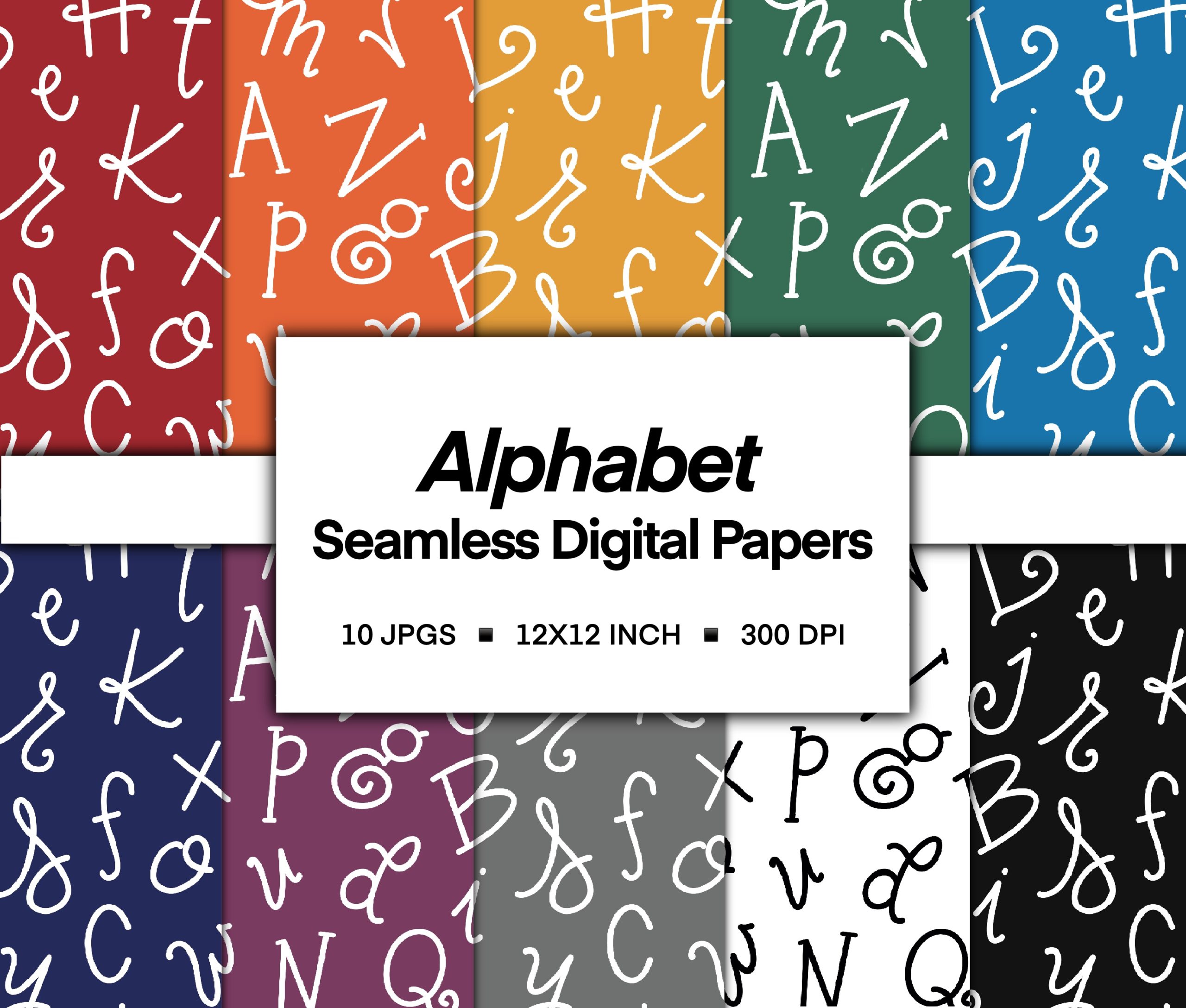Alphabet Digital Paper Set - Easel+Pen